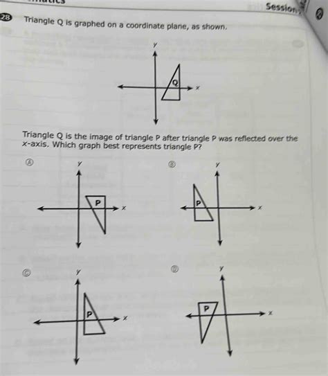 Solved Session 28 Triangle Q Is Graphed On A Coordinate Plane As Shown Triangle Q Is The Imag