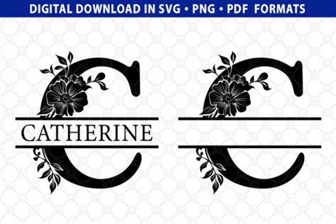 Split Monogram C Letter C Svg 001 Graphic By Celestialdesignforge