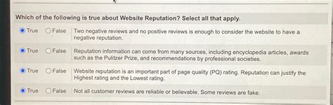 Solved Which Of The Following Is True About Website