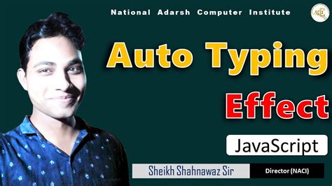 auto typing effect in web page javascript youtube