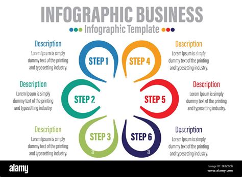 Infographic Template With Numbers 6 Option Can Be Used For Workflow Layout Diagram Number Step
