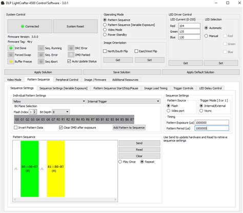 Lightcrafter 4500 Unable To Display Pattern Sequences From Internal