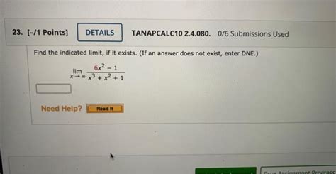 Solved Find The Indicated Limit If It Exists If An Answer