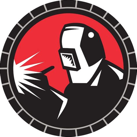 Premium Vector Welder Arc Welding Circle Retro