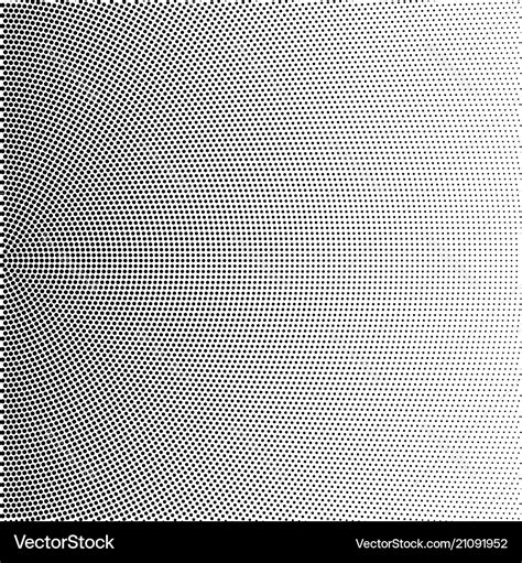 Halftone Of Radial Gradient With Black Dots Vector Image