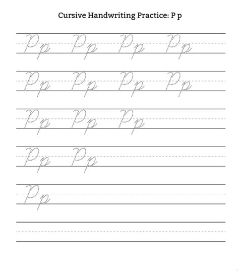 Printable P Letter In Cursive Writing Free Download And Print For You