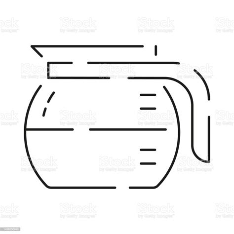 커피 라인 아이콘의 컵입니다 벡터 일러스트 레이 션 블랙 커피와 사무실의 에너지 개념에 대한 스톡 벡터 아트 및 기타 이미지