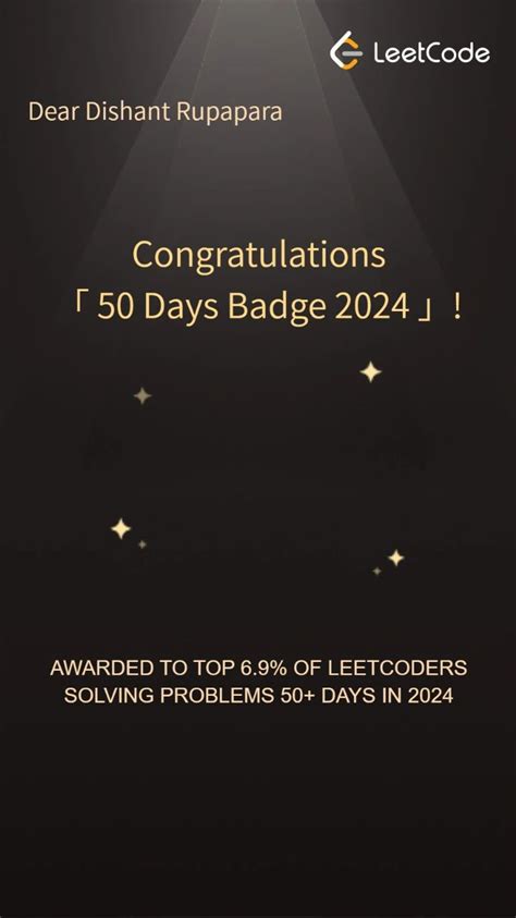 dishant rupapara on linkedin codingjourney leetcode neverstoplearning