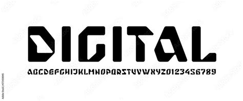 Abstract Hi Tech Techno Alphabet Font Letters And Numbers Vector Illustration 10EPS Stock