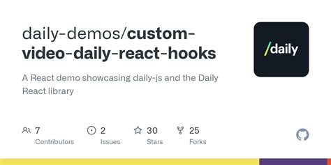 Github Daily Demoscustom Video Daily React Hooks A React Demo Showcasing Daily Js And The