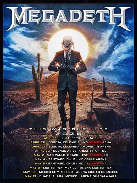 Bogotá 426 São Paulo 52 Santiago 55 Shows Sold Out Megadeth