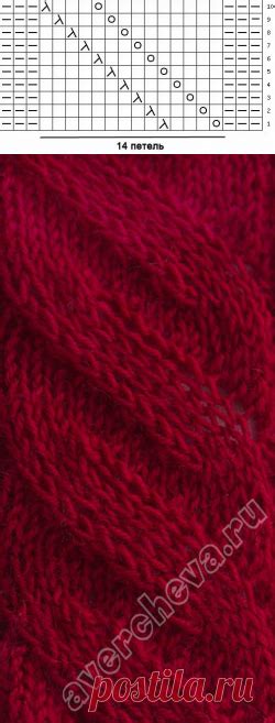 узор 26 каталог вязаных спицами узоров вязание спицами АЖУРЫ СЕТКИ