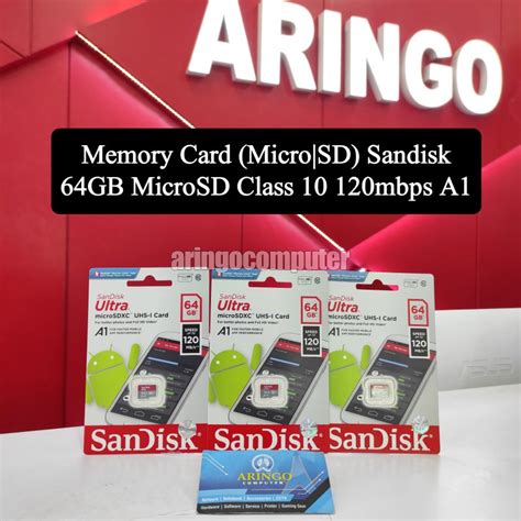 Jual Memory Card Micro SD Sandisk 64GB MicroSD Class 10 120mbps A1 Shopee Indonesia