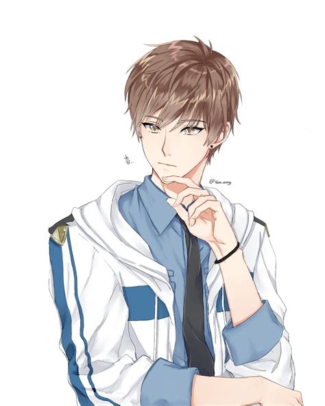 Anime Guy Thinking