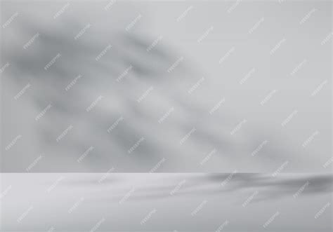 3d 회색 배경 디스플레이 포디움 장면과 잎 그림자 플랫폼 검은색과 색 바닥 단순함과 스포트라이트 스타디움 스탠드는 화장품 상을 보여주기 위해 3d 무대 터 렌더