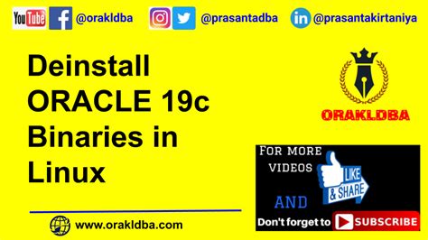 Deinstall Oracle 19c Binaries In Linux Orakldba Oracle Tutorial