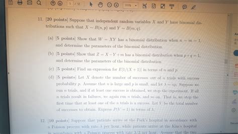 Solved 5 12 111 11 120 Points Suppose That Chegg Com