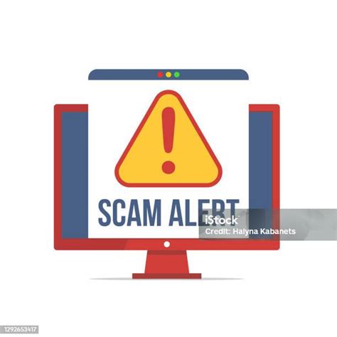 사기 경고 이메일 기호입니다 플랫 벡터 설계 컴퓨터 화면입니다 랩톱 플랫 벡터 아이콘 그림입니다 바이러스 개념 사기꾼에 대한 스톡 벡터 아트 및 기타 이미지 Istock