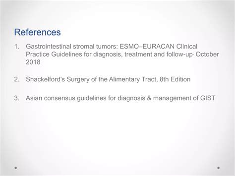 Gastrointestinal Stromal Tumour Gist D1 Pptx