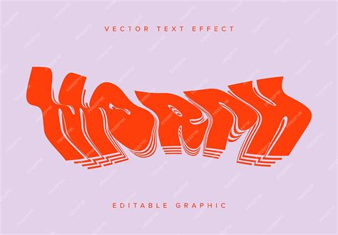 Premium Vector Red Warped Text Effect Mockup