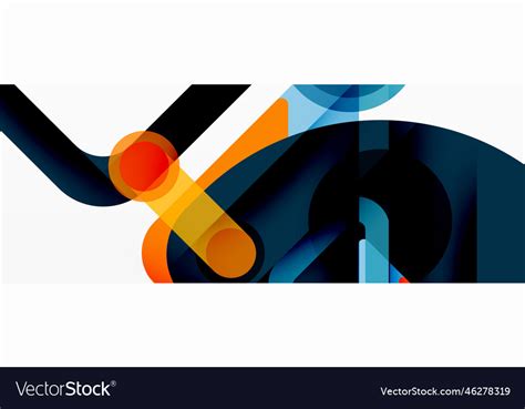Geometric Primitives Lines Circles Abstract Vector Image
