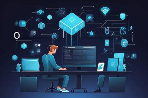 Premium Ai Image Low Code Development Concept Illustration