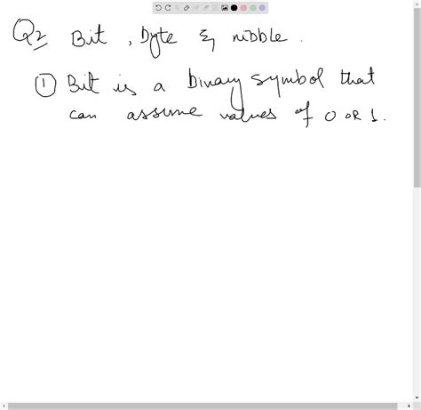 SOLVED Define These Terms Bit Byte And Nibble