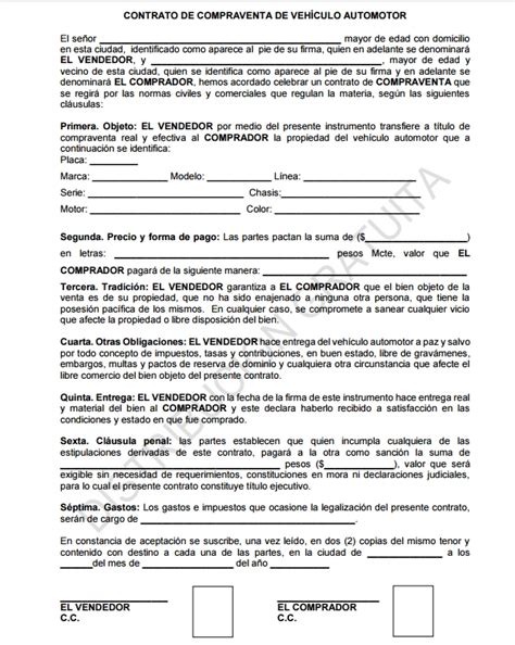 Introducir 54 Imagen Modelo De Contrato De Compraventa De Vehiculo A