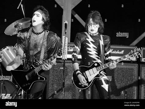 Paul Stanley And Ace Frehley Of Kiss Perform In Concert During The