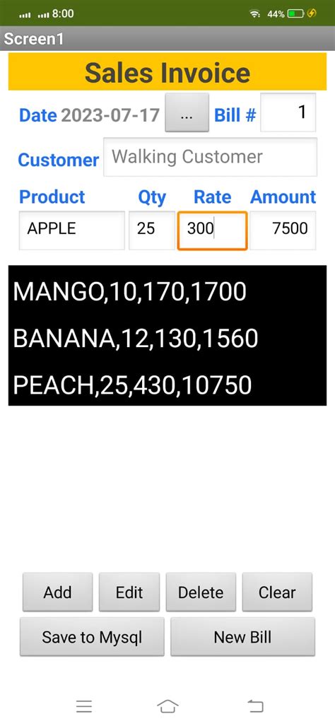 Sales Invoice To Mysql Mit App Inventor Help Mit App Inventor Community