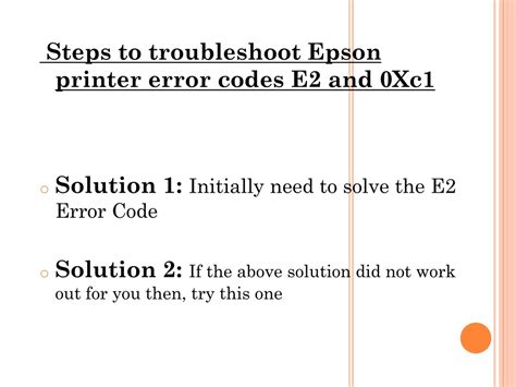 PPT Fix Epson Printer Error Codes E And Xc PowerPoint Presentation ID