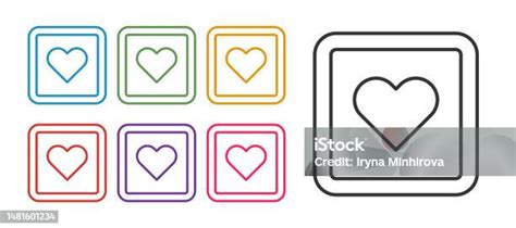 흰색 배경에 격리된 하트 아이콘과 같은 선을 설정합니다 카운터 알림 아이콘 팔로워 인스타 아이콘을 다채롭게 설정하십시오 벡터 Brand Name Online