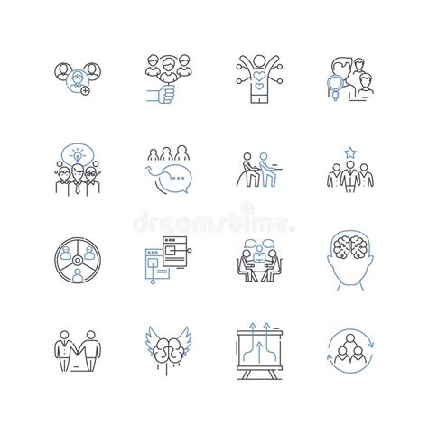 Relationship Building Line Icons Collection Trust Communication