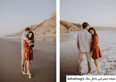 ژست عکس دونفره لب ساحل ️ بهترین تصاویر