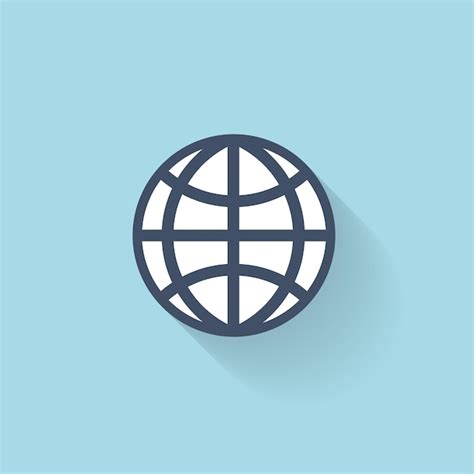 Premium Vector Flat Web Icon Global Network
