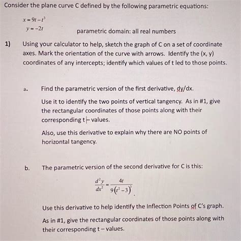 Solved Consider The Plane Curve C Defined By The Following
