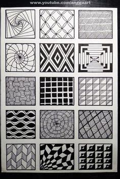 15 Zentangle Patterns Part 2 Tutorial Zentangle Patterns Zen Doodle Patterns Geometric