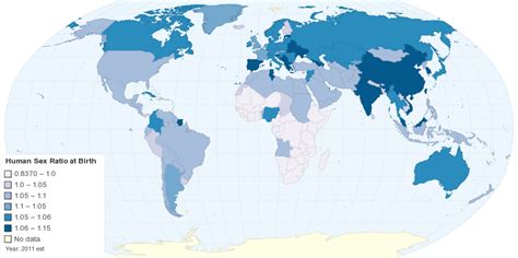 Worldwide Human Sex Ratio At Birth