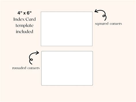 4 X 6 Index Card Divider Template Index Card Tab SVG Recipe Card Organization Flash Card