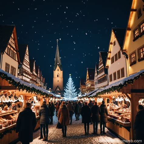 German Christmas Market Scene Stable Diffusion Online