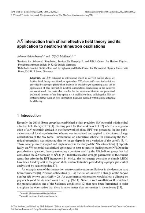 Pdf Nn Interaction From Chiral Effective Field Theory And Its Application To Neutron
