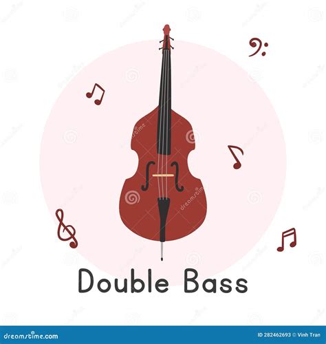 Double Bass Clipart Cartoon Style Contrabass String Bass Bass Fiddle