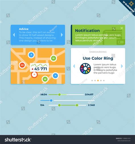User Interface Widgets Set Interface Elements Stock Vector Royalty