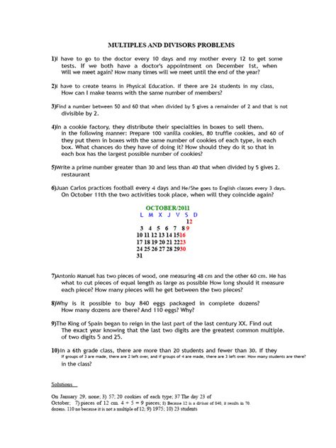 Multiples And Divisors Problems Pdf Discrete Mathematics Mathematics