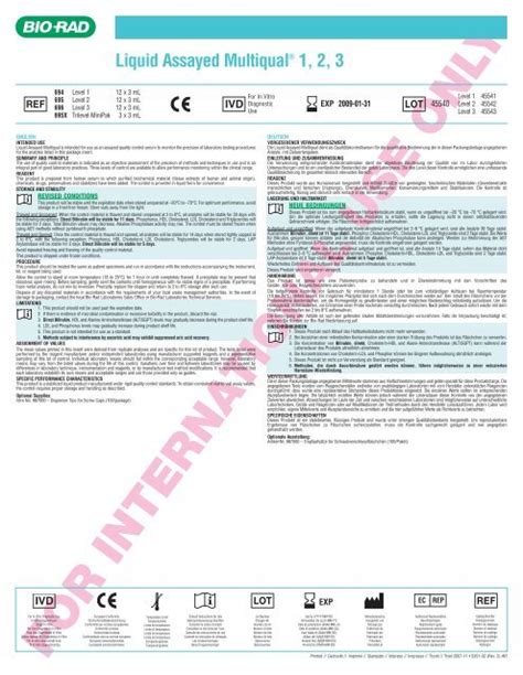 694 695 696 695x Liquid Assayed Multiqual Trilevel Pdf Bio Rad