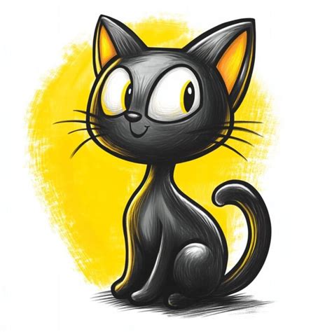 How To Draw A Black Cat Yonderoo