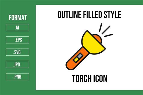 Torch Outline Filled Icon Graphic By Man00 · Creative Fabrica
