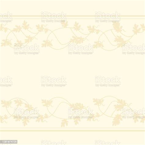 잎 실루엣 평평한 벡터 일러스트 수평 디자인베이지 벽지의 매끄러운 패턴 0명에 대한 스톡 벡터 아트 및 기타 이미지 0명 기하 꽃 식물 Istock