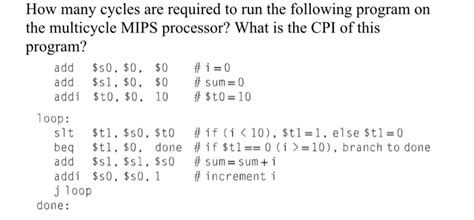 Solved How Many Cycles Are Required To Run The Following