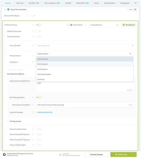 how to use certificate pinning in mobile apps using ai